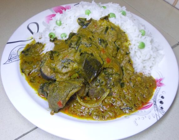 Banga Soup W/White-Rice - PointOne African Cuisine